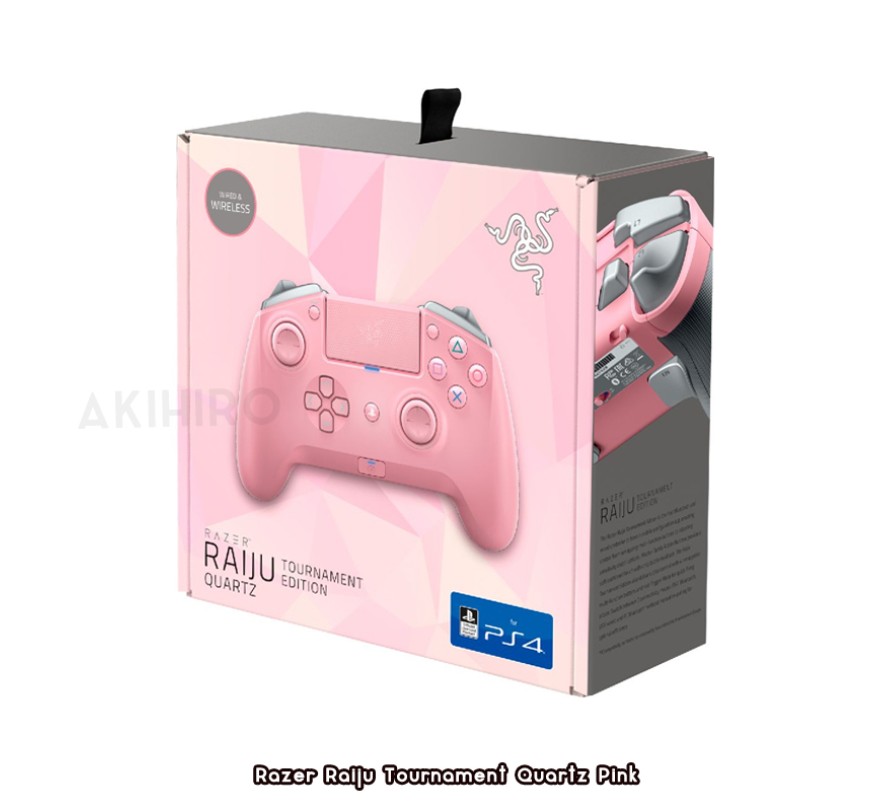 RAZER RAIJU TOURNAMENT (จอยคอนโทรลเลอร์ PS4) QUARTZ PINK 1Y.